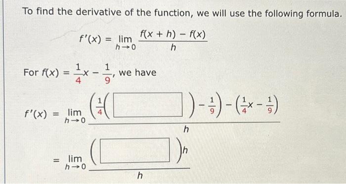Solved To find the derivative of the function, we will use | Chegg.com