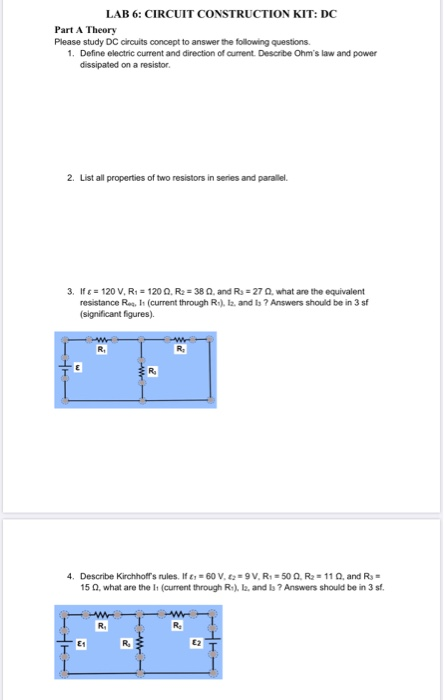 Solved LAB 6: CIRCUIT CONSTRUCTION KIT: DC Part A Theory | Chegg.com