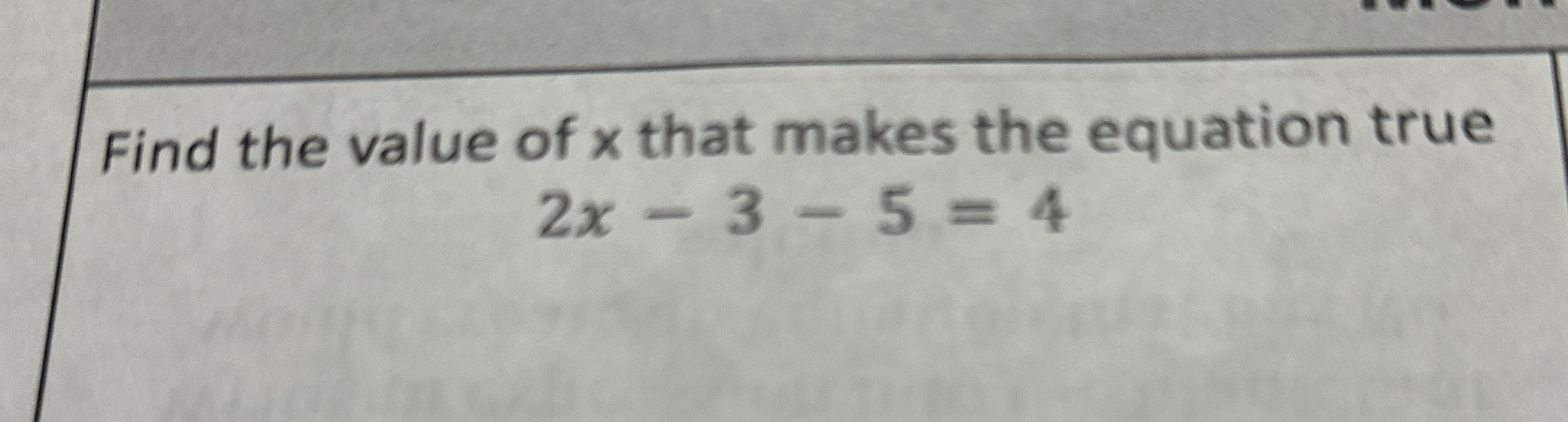 Solved Find the value of x that makes the equation | Chegg.com