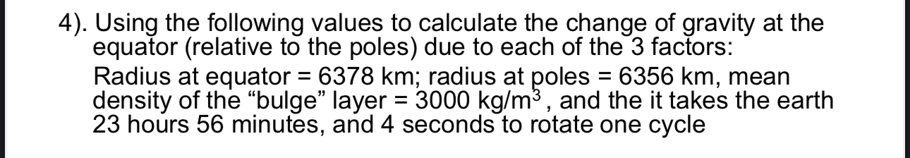 Using the following values to calculate the change | Chegg.com