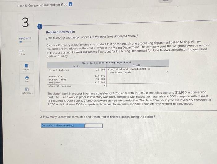 Solved Saved Chap 5. Comprehensive problem (pt 1 Part 1 of 1 | Chegg.com