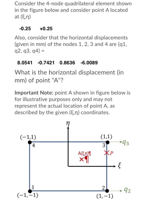 Solved Consider the 4-node quadrilateral element shown in | Chegg.com