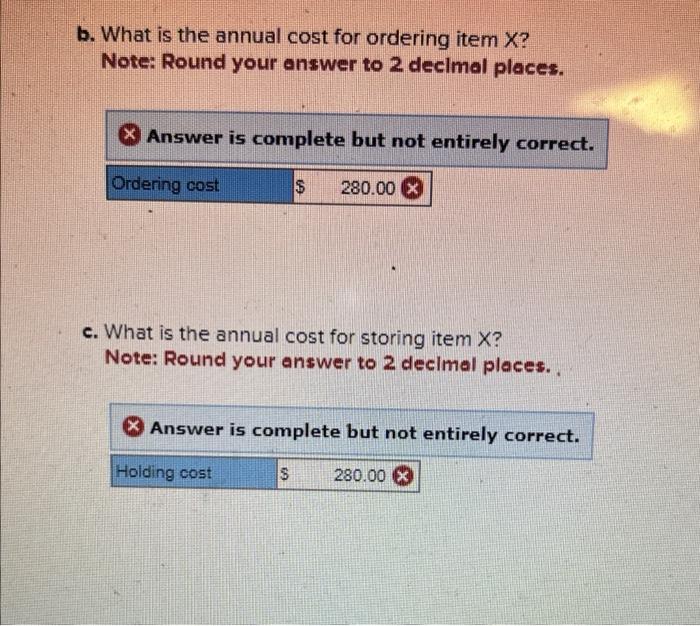 Solved Item X is a standard item stocked in a company's | Chegg.com