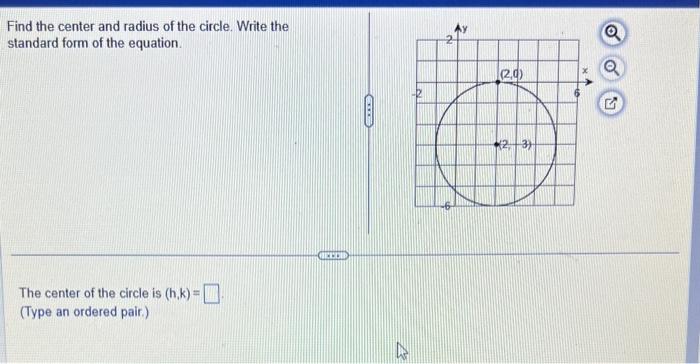 Solved the center of the circle is (h,k)=the radius of the | Chegg.com