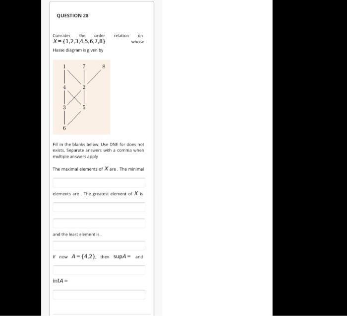 Solved QUESTION 28 relation Consider the order X = | Chegg.com