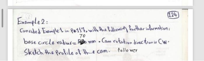 Solved *xample 1 Design a cam with the following dimensions: | Chegg.com