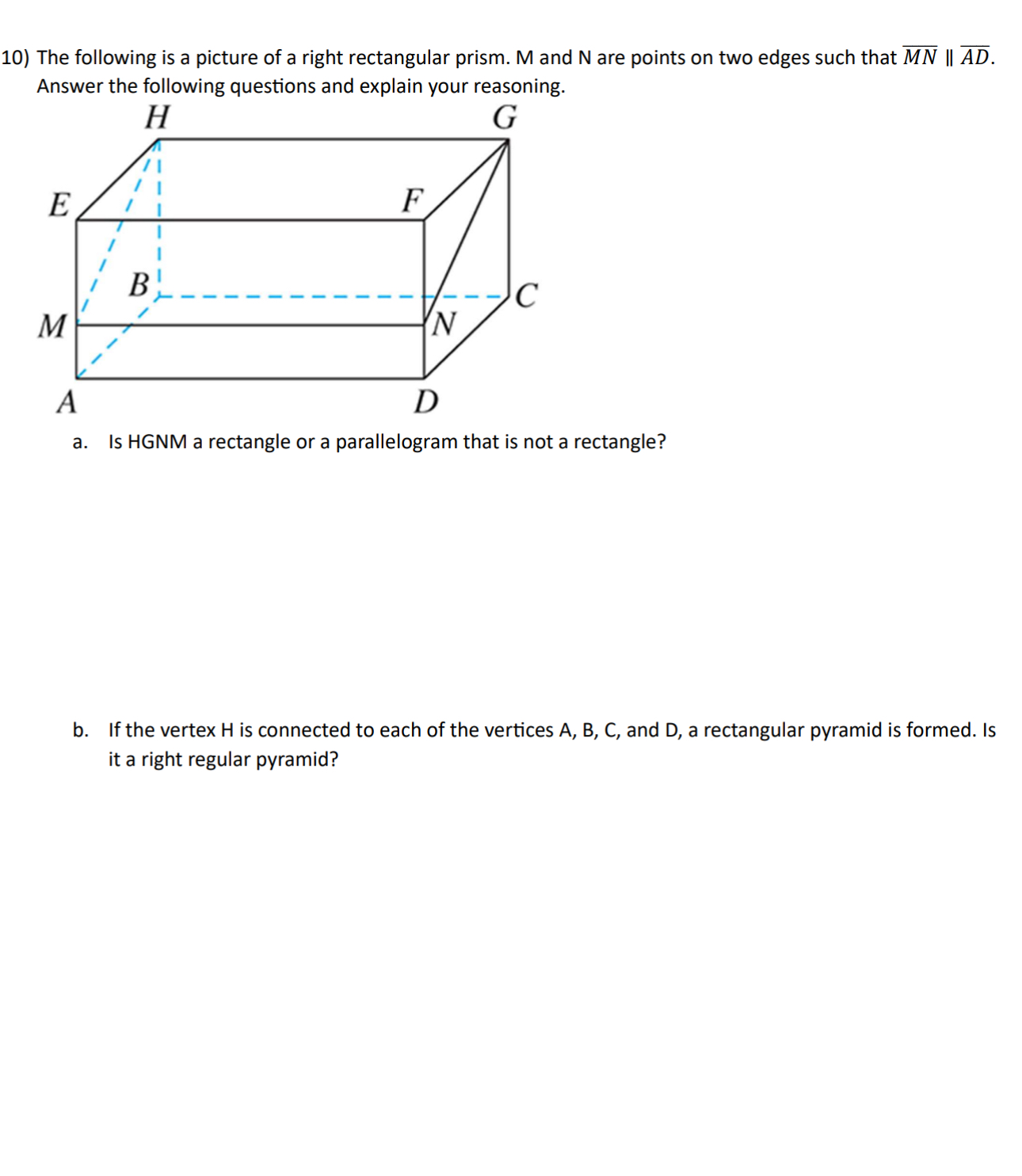Solved The following is a picture of a right rectangular | Chegg.com