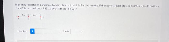 Solved In the figure particles 1 and 2 are fixed in place, | Chegg.com