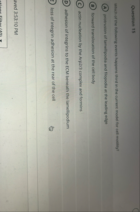 Solved Question 15Which of the following events happens | Chegg.com
