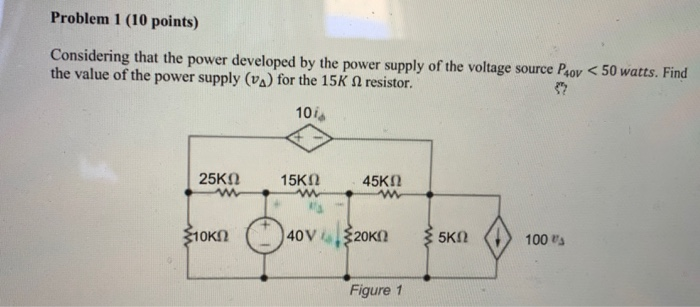 Solved Problem 1 (10 points) Considering that the power | Chegg.com