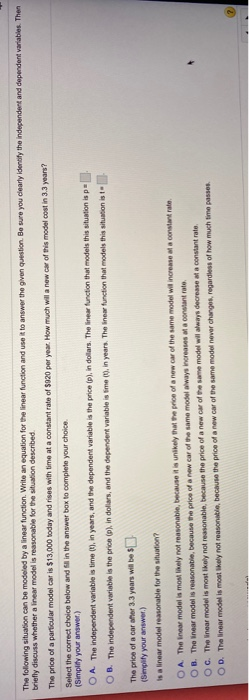 Solved The following situation can be modeled by a linear | Chegg.com