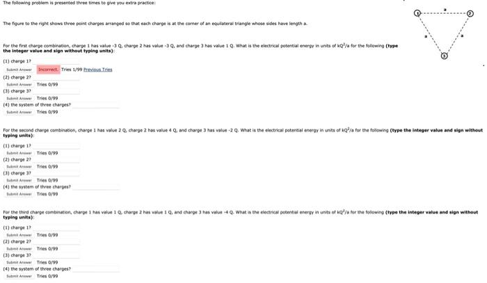 Solved The figure to the right shows thete poine charges | Chegg.com