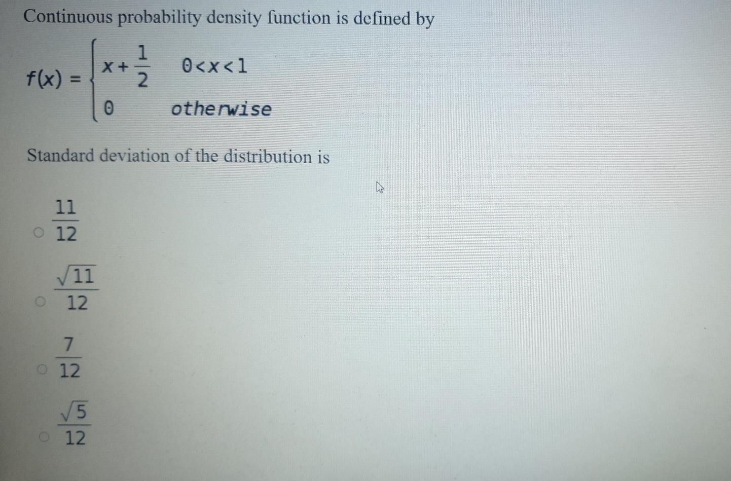 Solved Continuous probability density function is defined by | Chegg.com
