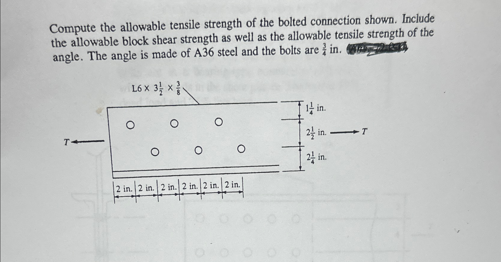 Solved Compute the allowable tensile strength of the bolted | Chegg.com