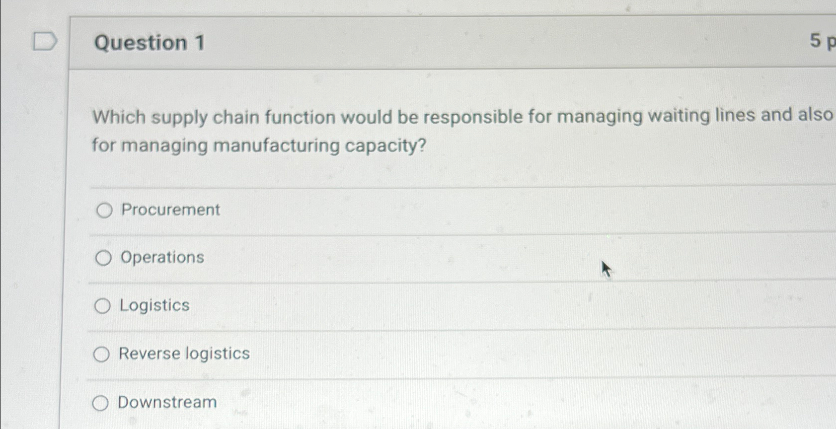 Solved Question 1Which supply chain function would be | Chegg.com