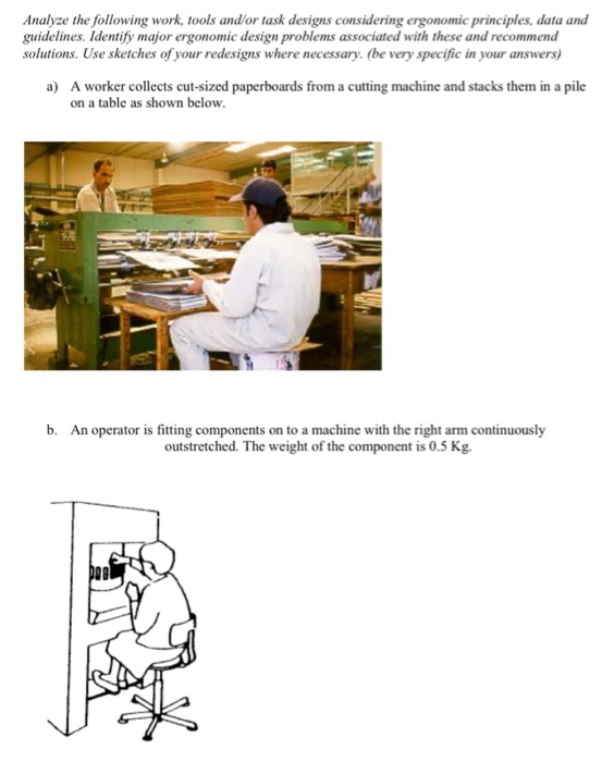 Solved Analyze the following work, tools and/or task designs | Chegg.com