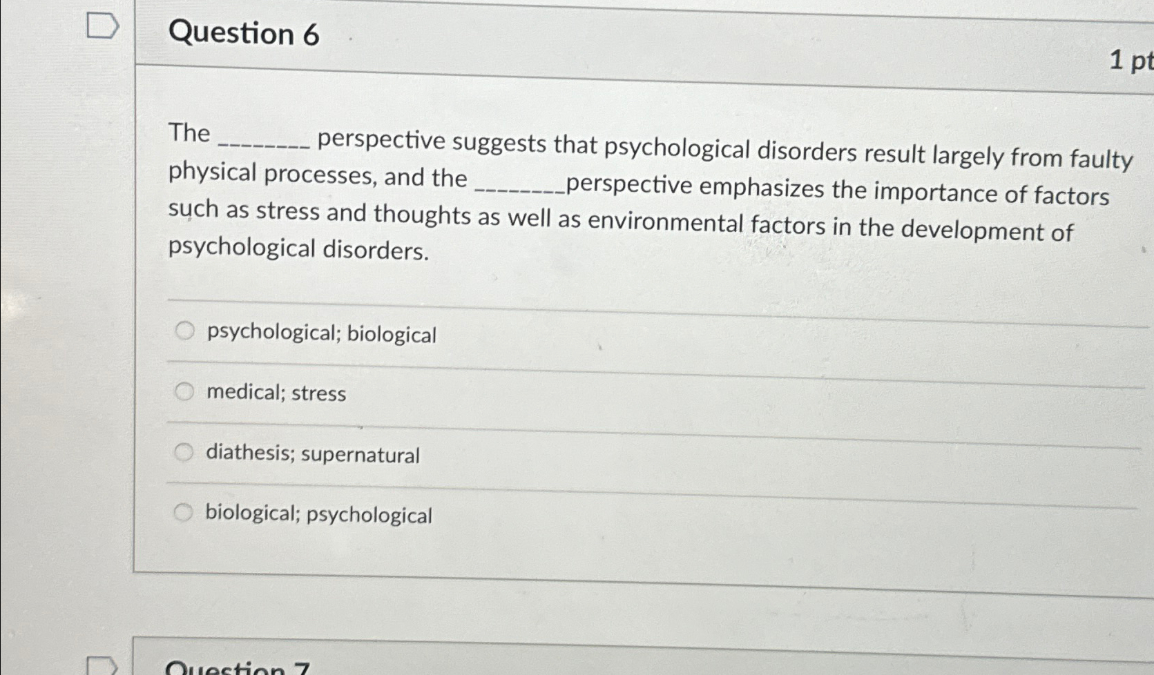 Solved Question 6The ﻿perspective suggests that | Chegg.com
