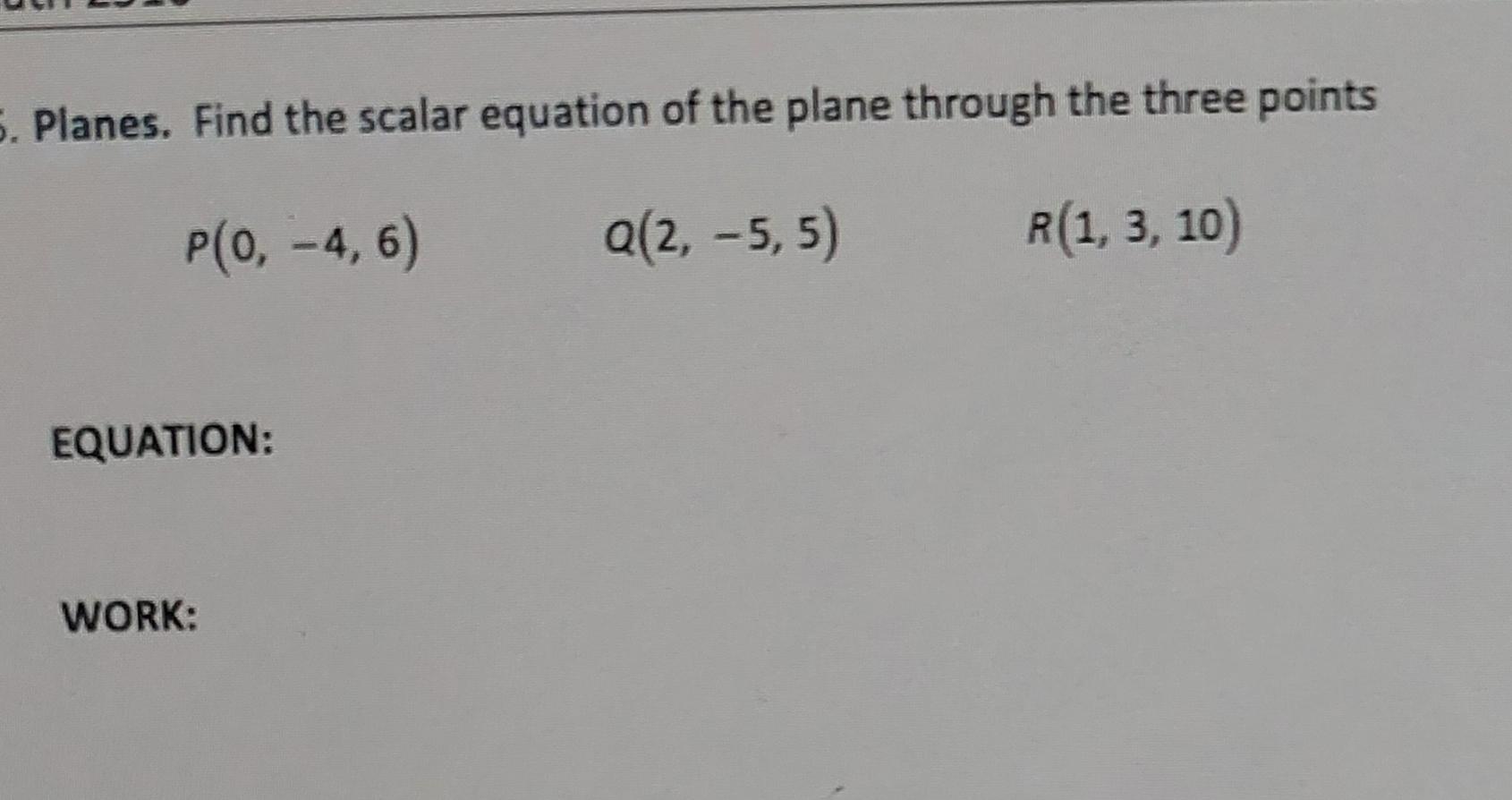 Solved Planes. Find the scalar equation of the plane through | Chegg.com
