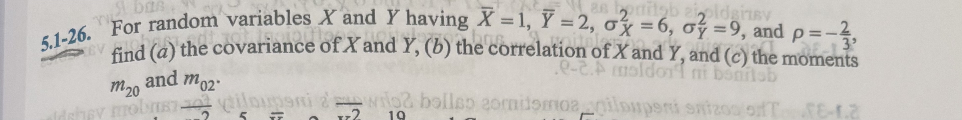 Solved 5.1-26. ﻿For random variables x ﻿and Y ﻿having | Chegg.com