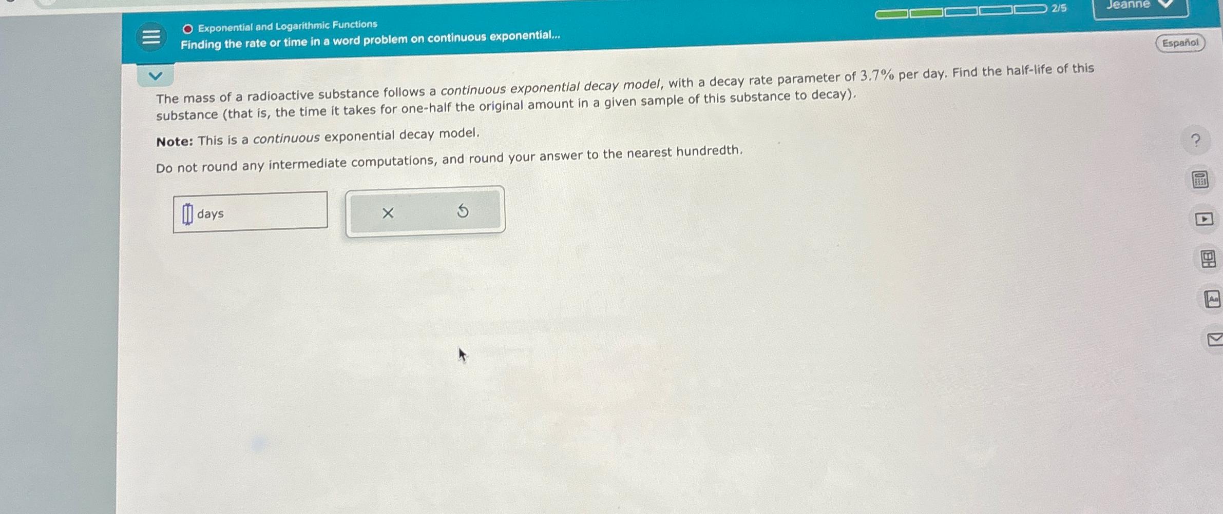 Solved Exponential and Logarithmic FunctionsFinding the rate | Chegg.com