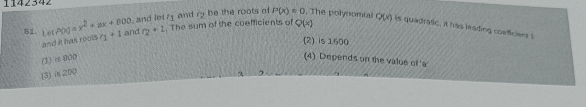 [Solved]: Let P(x)=x^(2)+ax+800, and let r1 and r2 be the ro