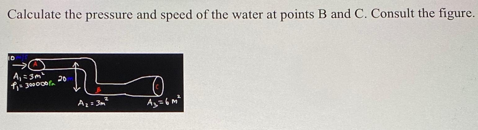 Solved Calculate the pressure and speed of the water at | Chegg.com