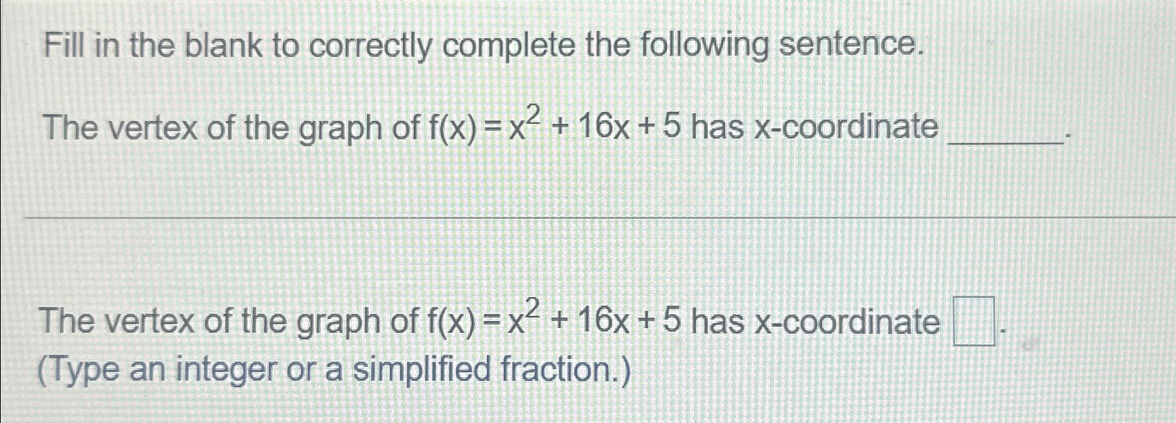 Solved Fill in the blank to correctly complete the following | Chegg.com