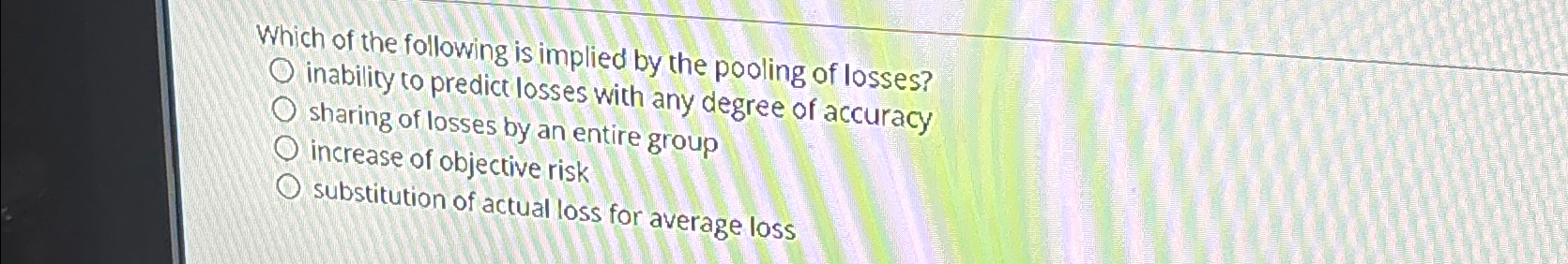 Solved Which of the following is implied by the pooling of | Chegg.com