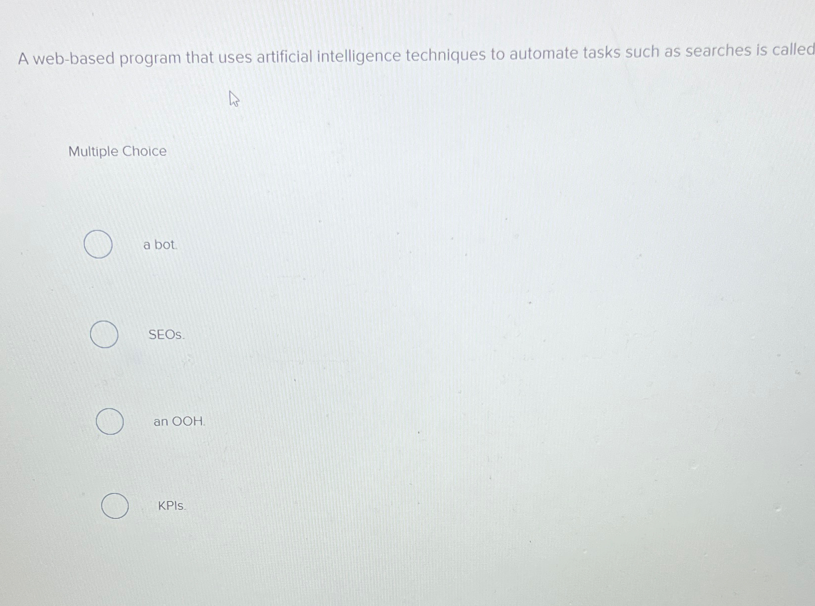 Solved A web-based program that uses artificial intelligence | Chegg.com