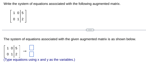 Solved Write the system of equations associated with the | Chegg.com