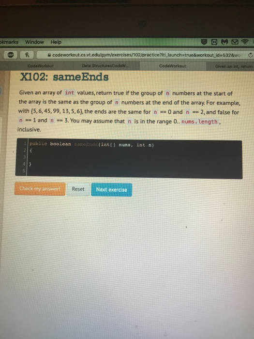 Solved codeworkout.cs.vt.edu/gym/exercises/40/practice? | Chegg.com