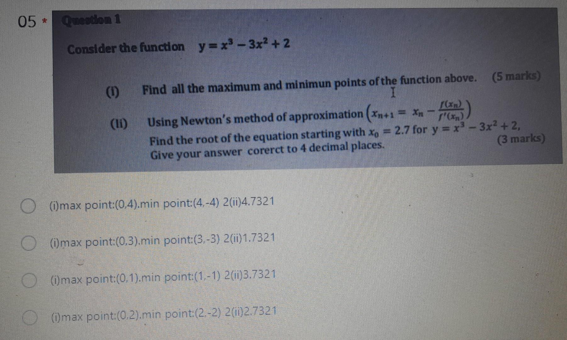 Solved Consider the function y=x3−3x2+2 (i) Find all the | Chegg.com