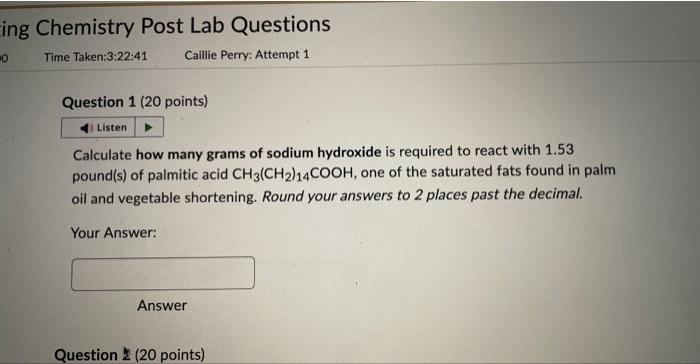 Solved Calculate how many grams of sodium hydroxide is | Chegg.com