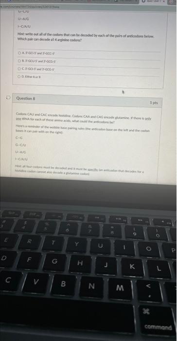 Solved Which of these RNA bases will pair with Uracil during | Chegg.com