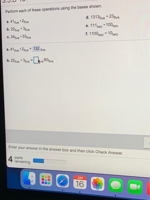 Solved Perform each of these operations using the bases | Chegg.com