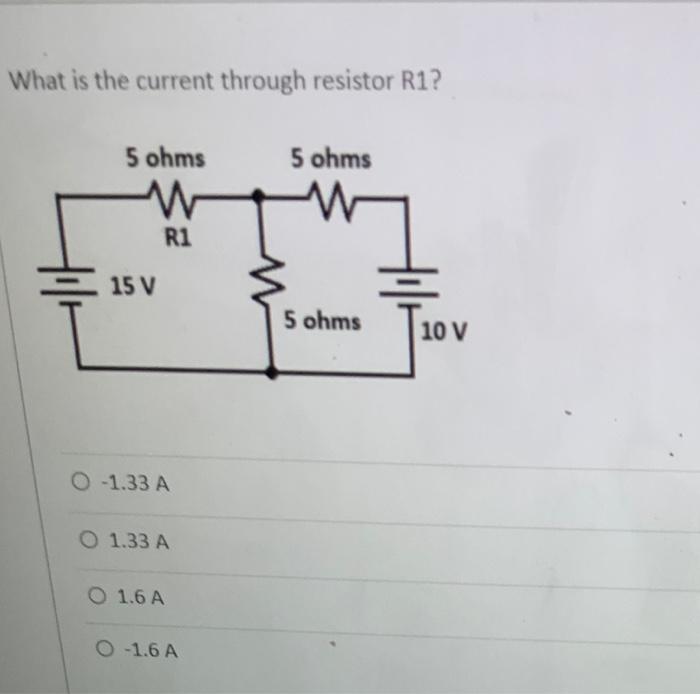 Solved What is the current through resistor R1? 5 ohms w R1 | Chegg.com
