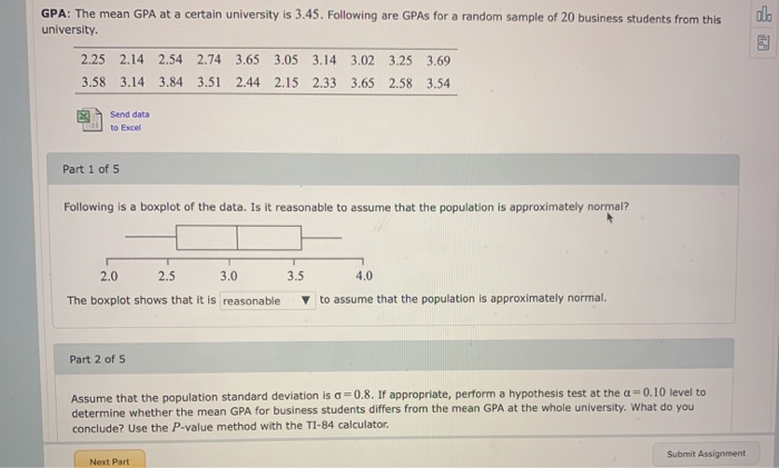 Solved GPA: The mean GPA at a certain university is 3.45. | Chegg.com
