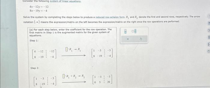 Solved Consider the following system of linear equations. | Chegg.com