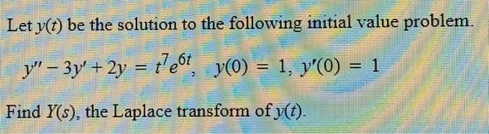 Solved Let y(t) be the solution to the following initial | Chegg.com