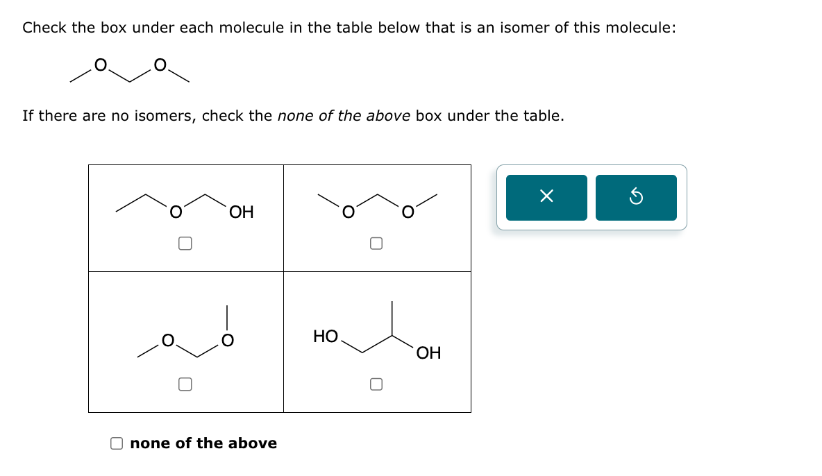 Solved Check the box under each molecule in the table below | Chegg.com