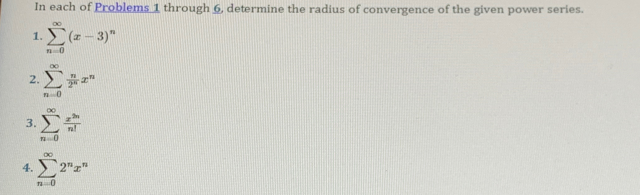 Solved In each of Problems 1 ﻿through 6 , ﻿determine the | Chegg.com