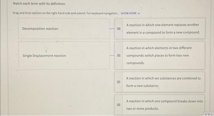 Solved Match each term with its definition Drag and drop | Chegg.com