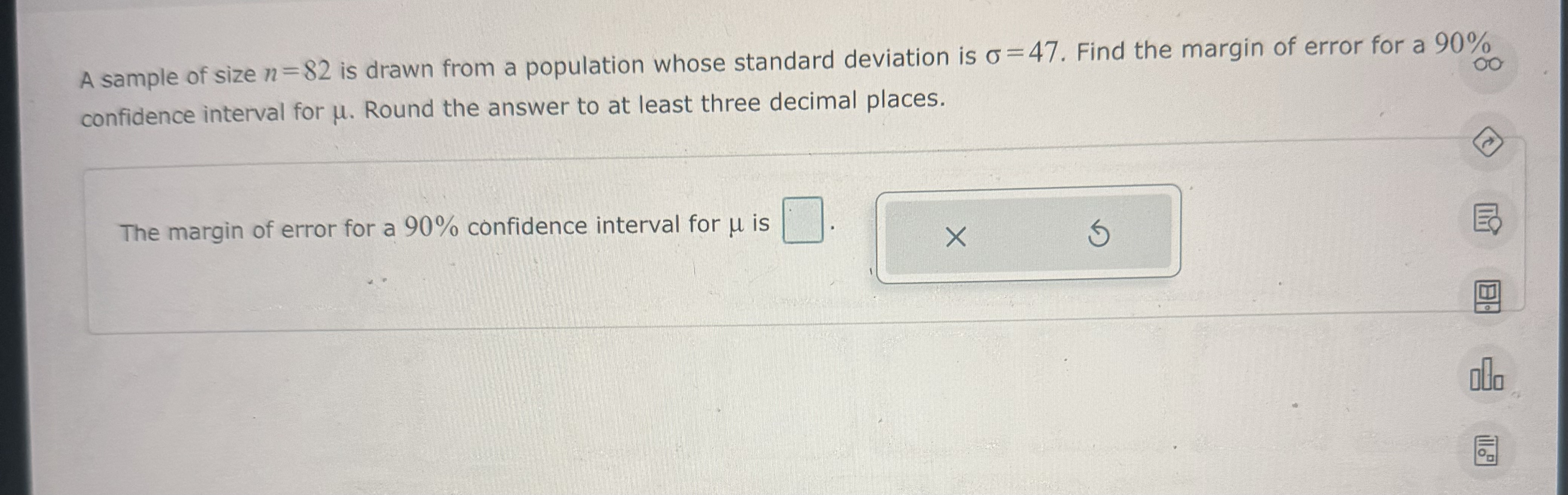 Solved A sample of size n=82 ﻿is drawn from a population | Chegg.com