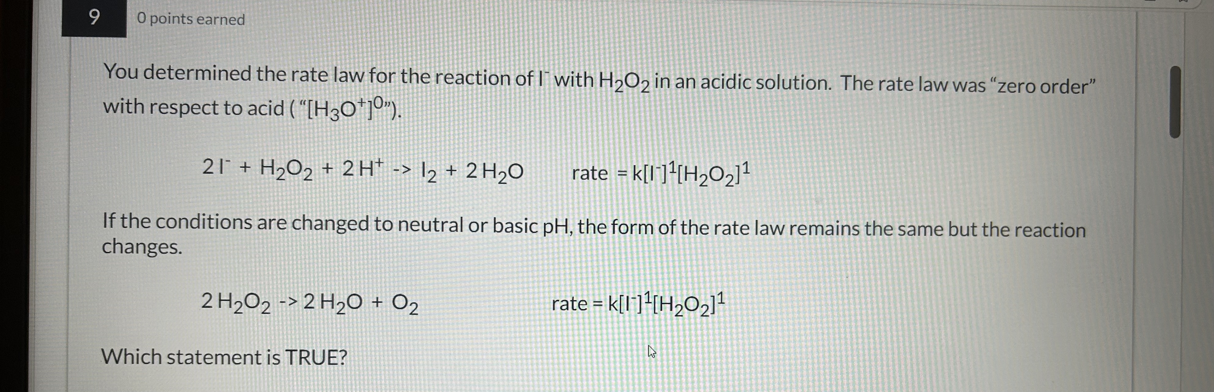 Solved You determined the rate law for the reaction of ﻿I | Chegg.com