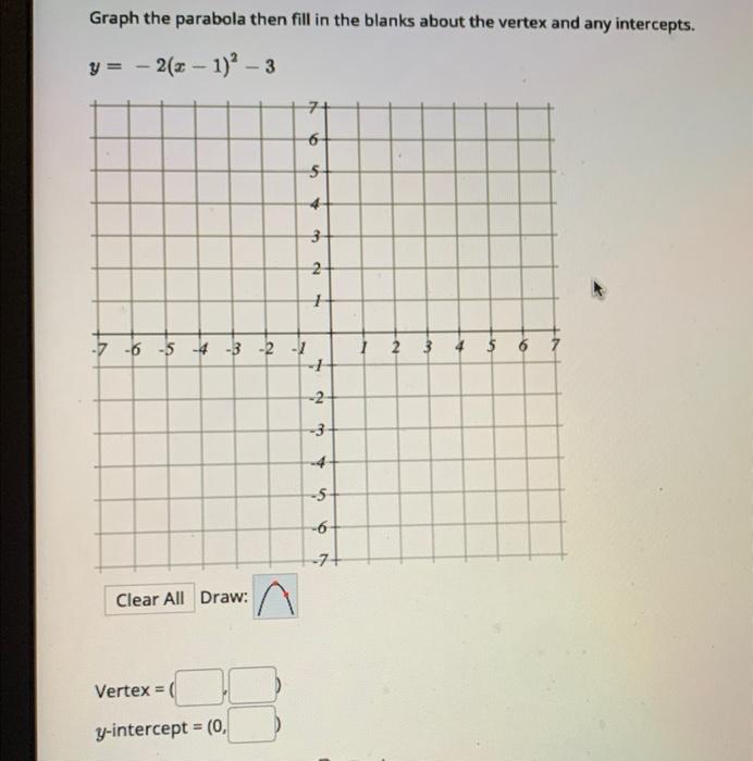 Solved Graph the parabola then fill in the blanks about the | Chegg.com