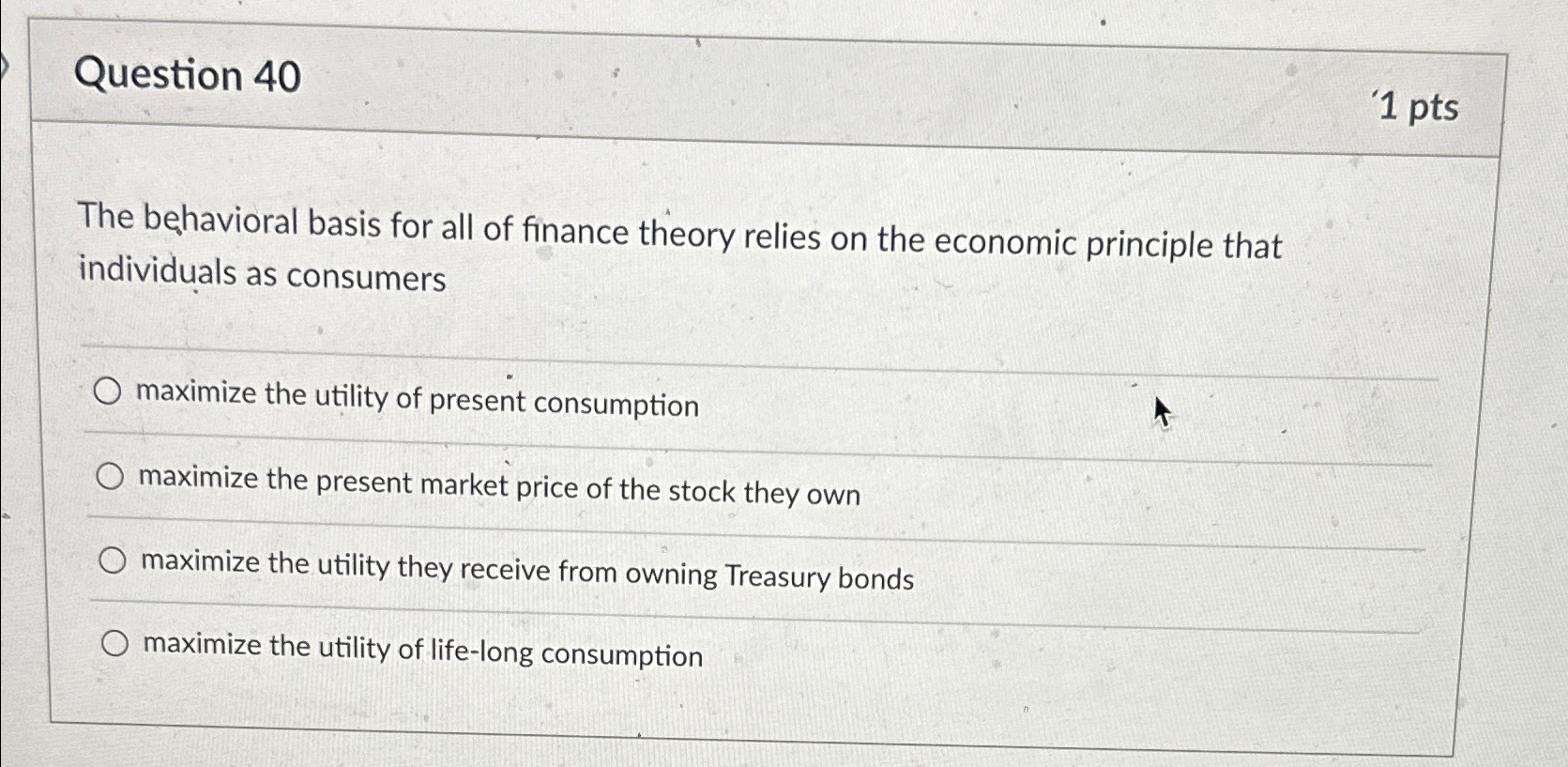 Solved Question 401 ﻿ptsThe behavioral basis for all of | Chegg.com