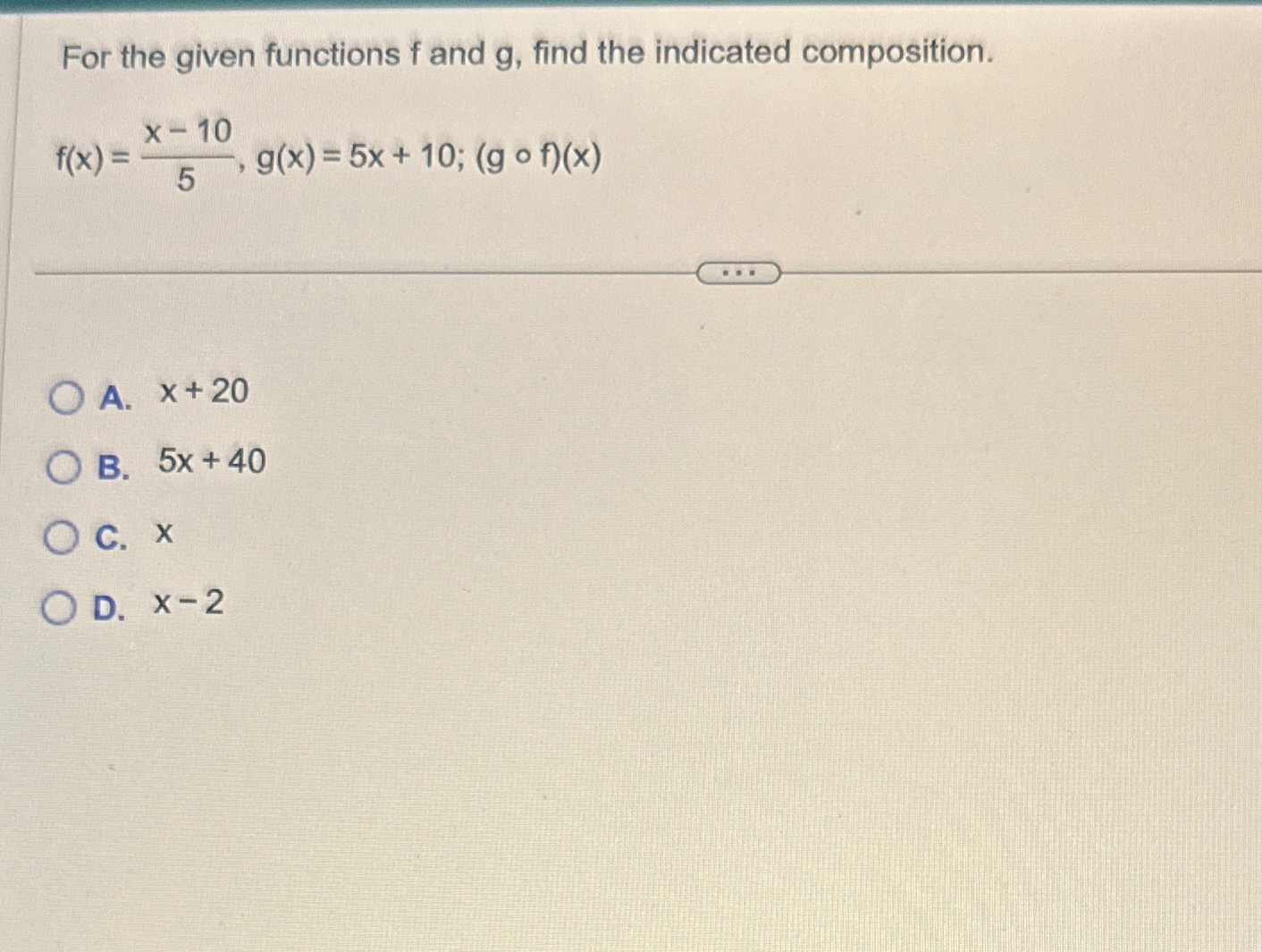 Solved For the given functions f ﻿and g, ﻿find the indicated | Chegg.com