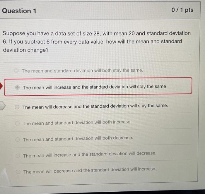 Solved Suppose You Have A Data Set Of Size 28 With Mean 20