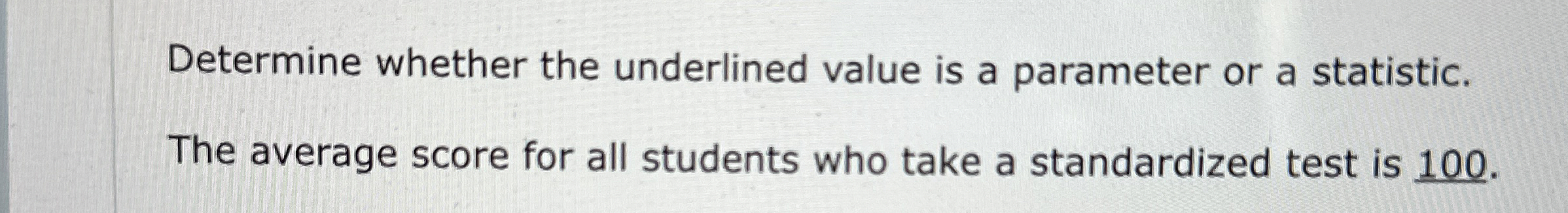 Determine whether the underlined value is a parameter | Chegg.com