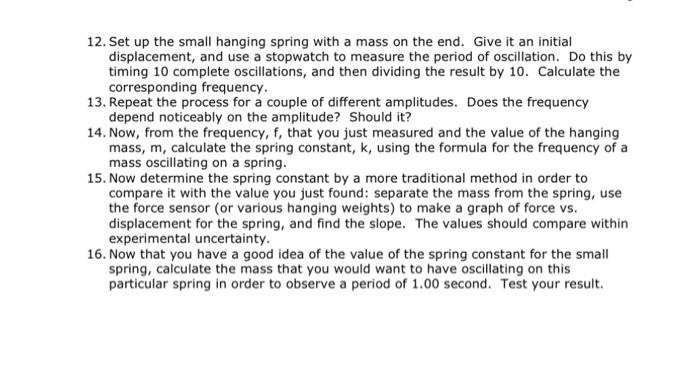 Solved Part A Spring Constant 1. Using the large spring, | Chegg.com
